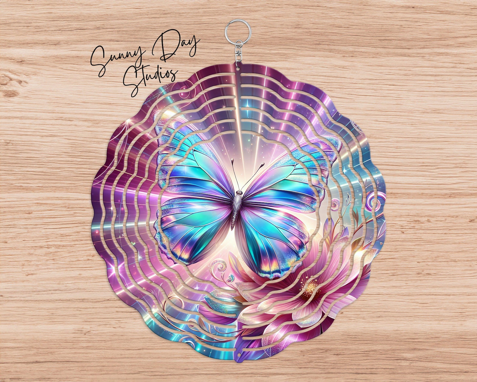 Butterfly Wind Spinner PNG, Colorful Floral Butterfly Sublimation ...