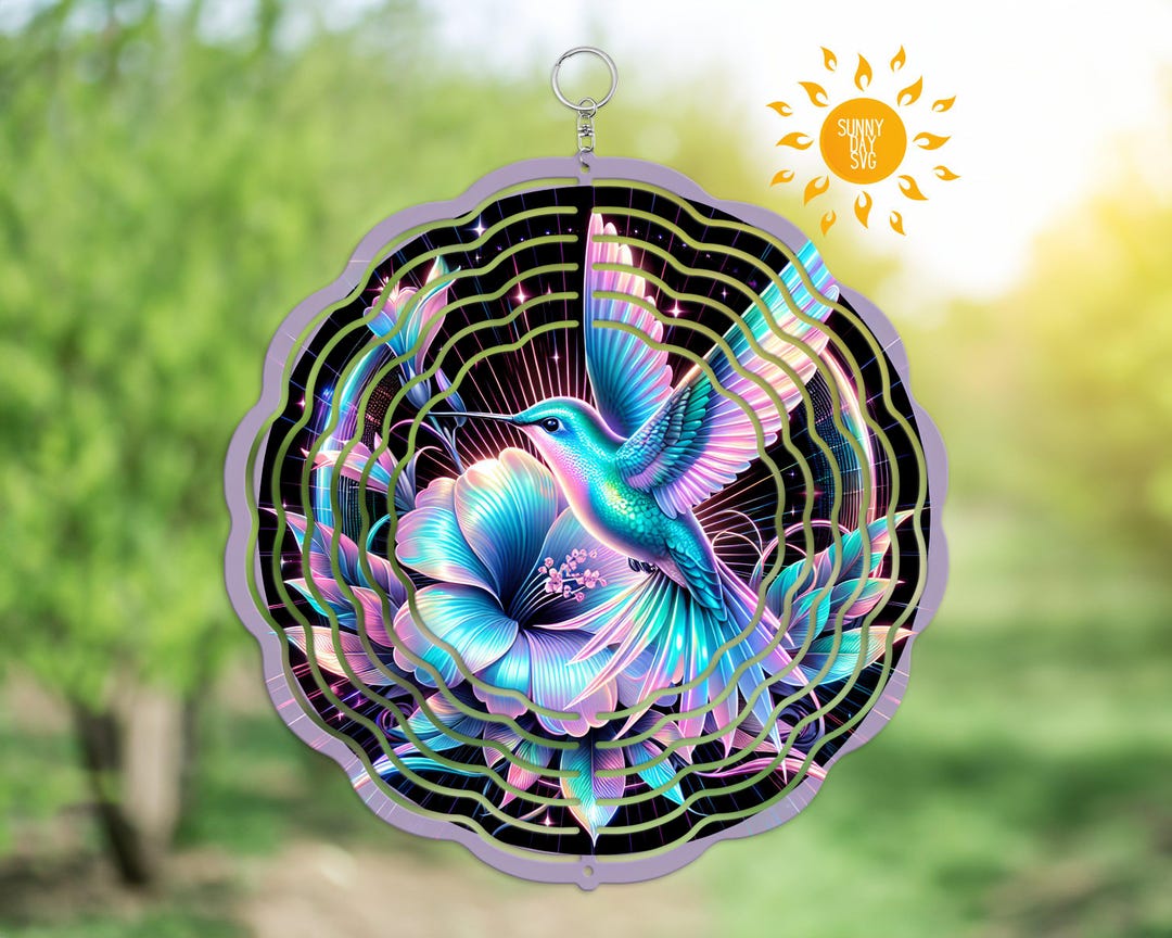 Hummingbird Wind Spinner PNG, Colorful Animal Sublimation Designs, DIY ...
