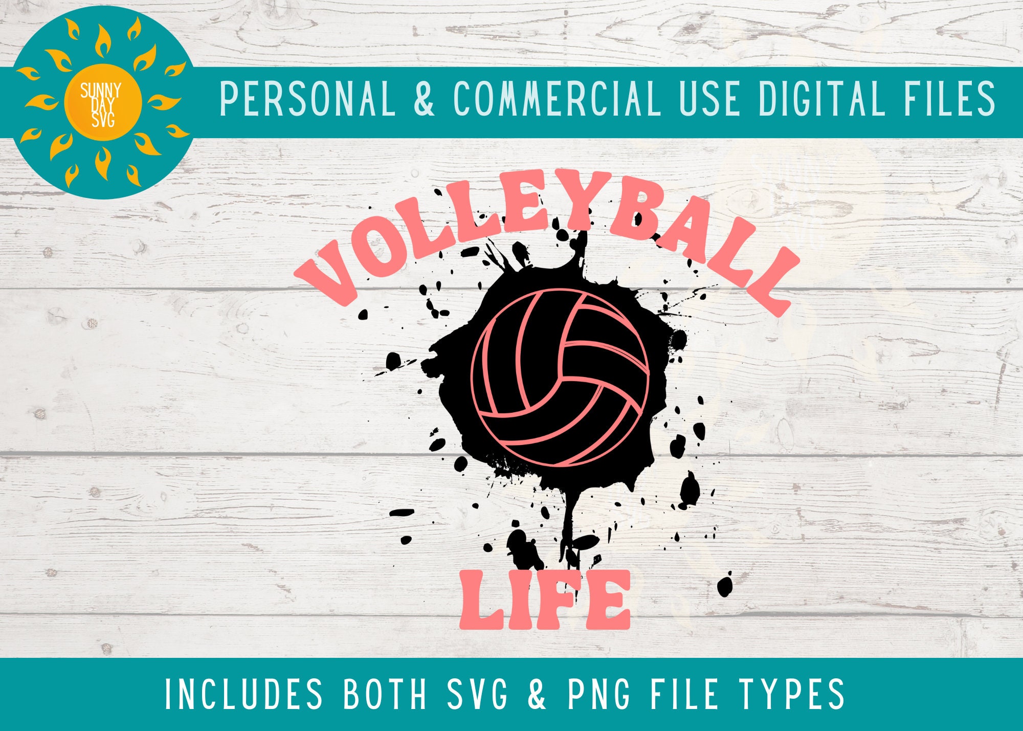 Volleyball Life SVG, Sublimation Volleyball PNG for Girls Volleyball ...