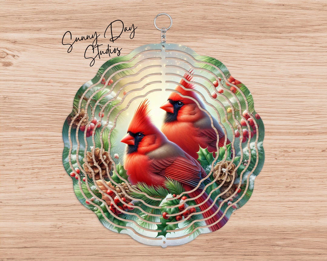Cardinal Wind Spinner PNG, Colorful Animal Sublimation Design, DIY ...