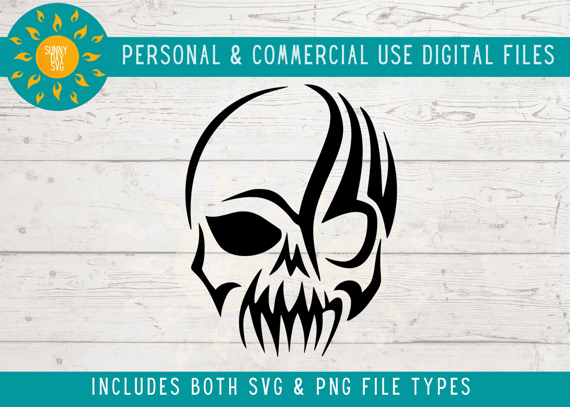 TRIBAL SKULL SVG Cool Tattoo Skull Png Clipart Digital Cut | Etsy