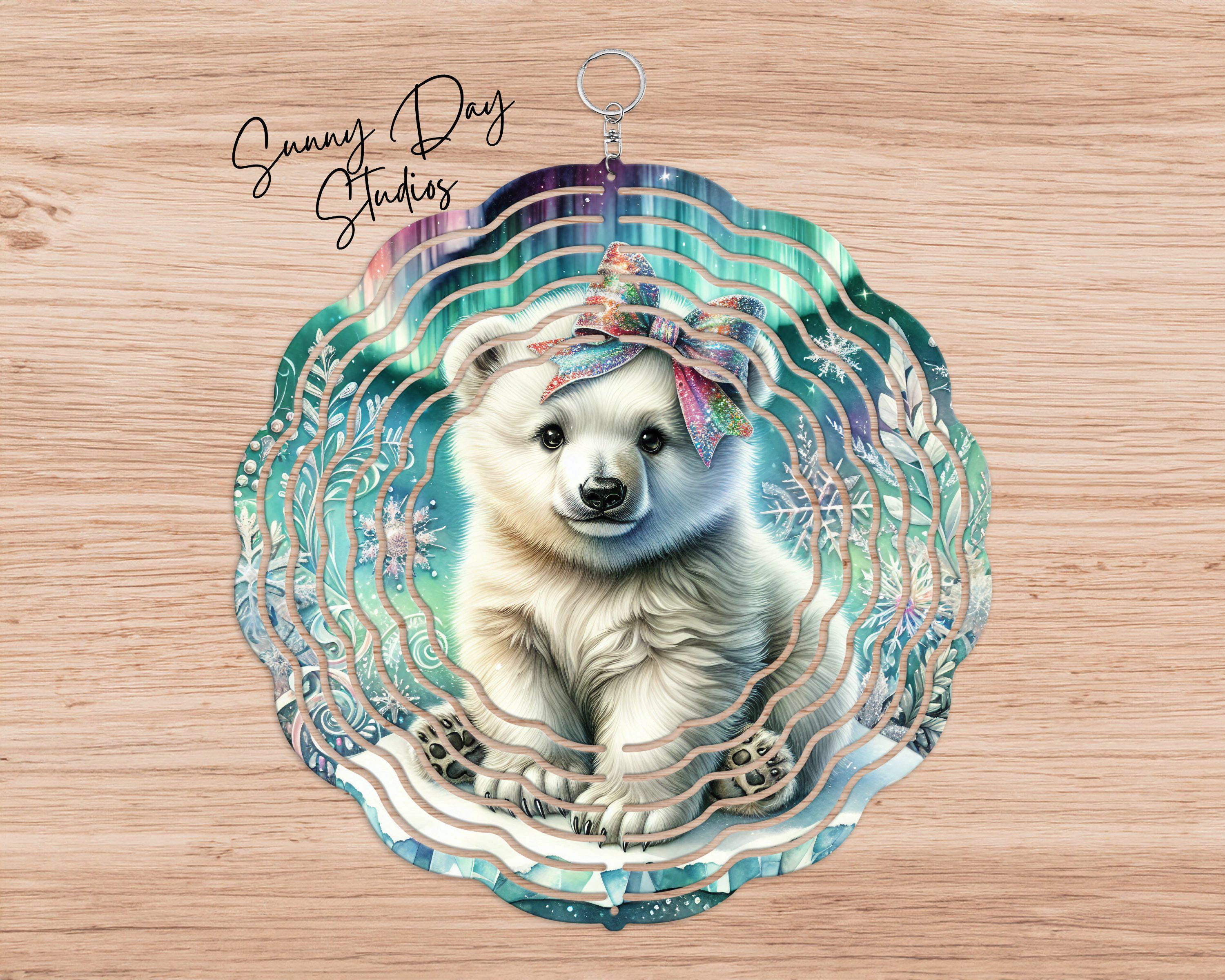Cute Polar Bear Wind Spinner PNG, Colorful Winter Sublimation Designs ...