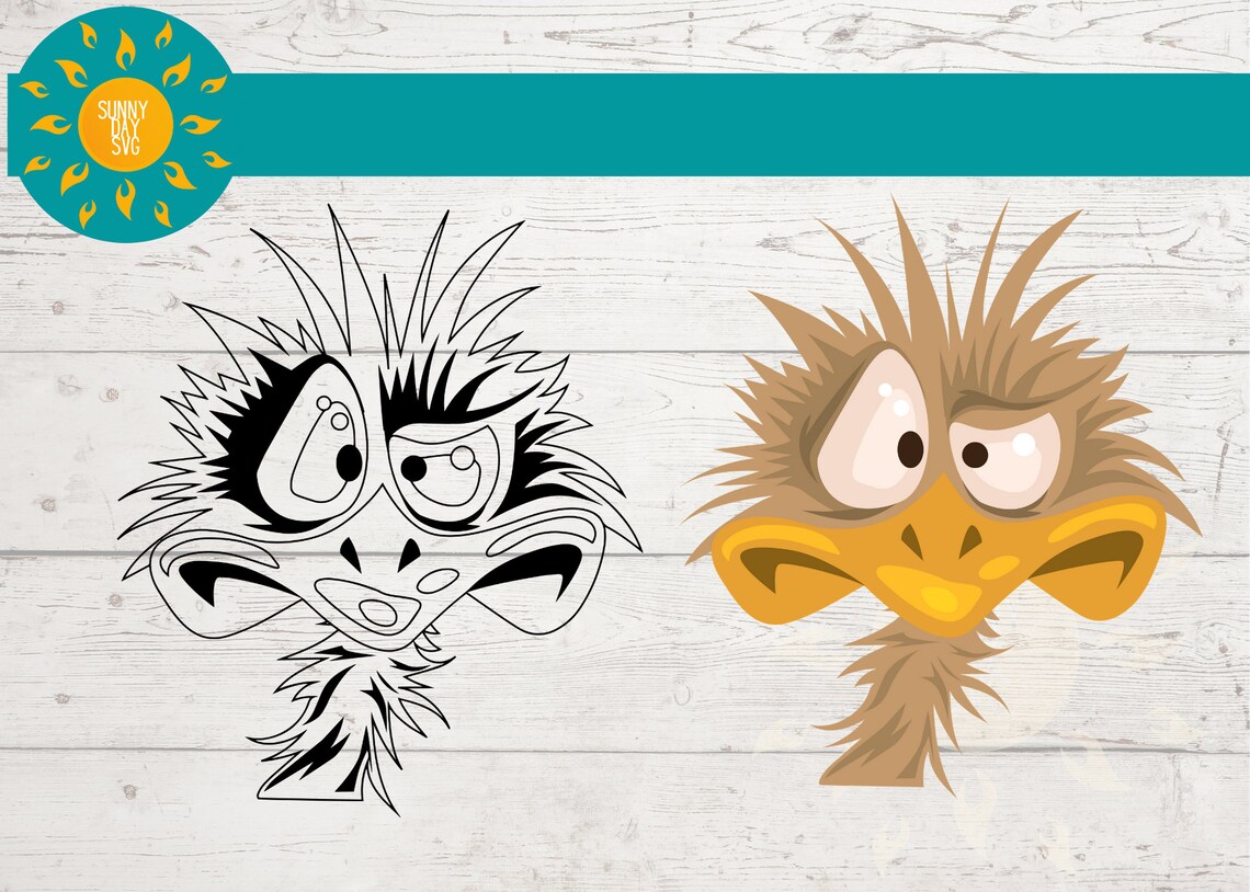 FUNNY CARTOON Svg, Emu Svg, Animal SVG, Ostrich Svg, Animal Cartoon ...