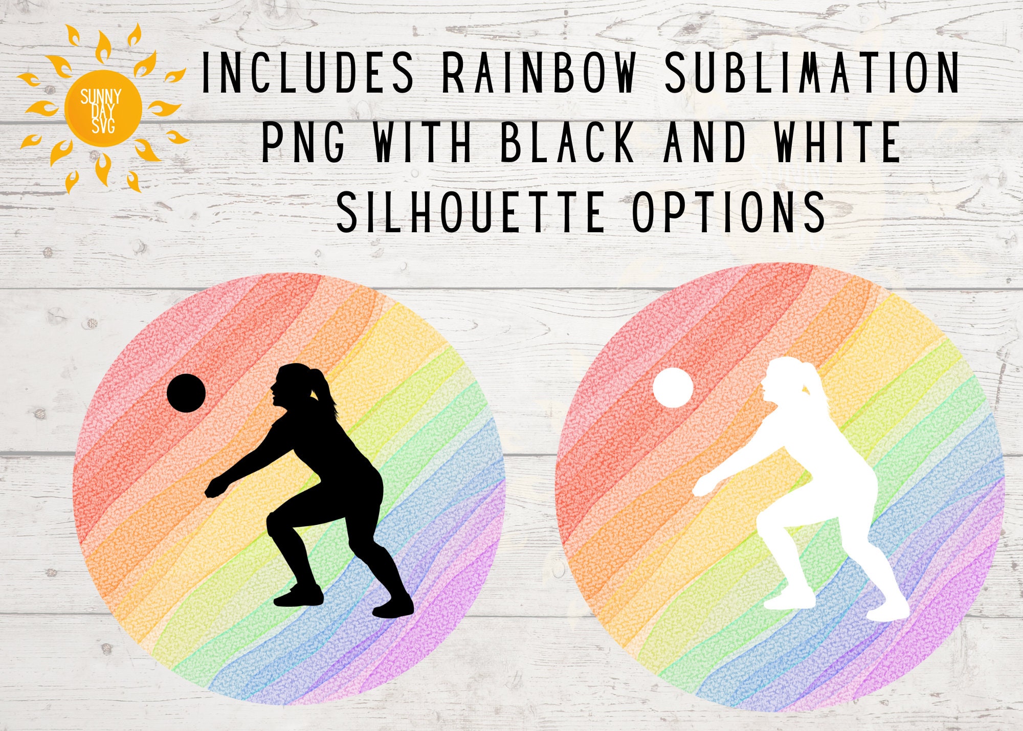 Girls Volleyball SVG, Rainbow Volleyball Sublimation PNG, Volleyball ...