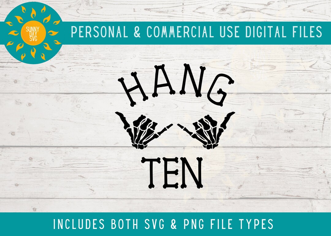 Hang Ten Skeleton SVG Halloween SVG for Shirts Funny - Etsy