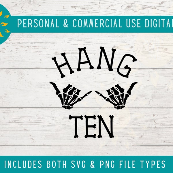 Hang Ten Svg - Etsy