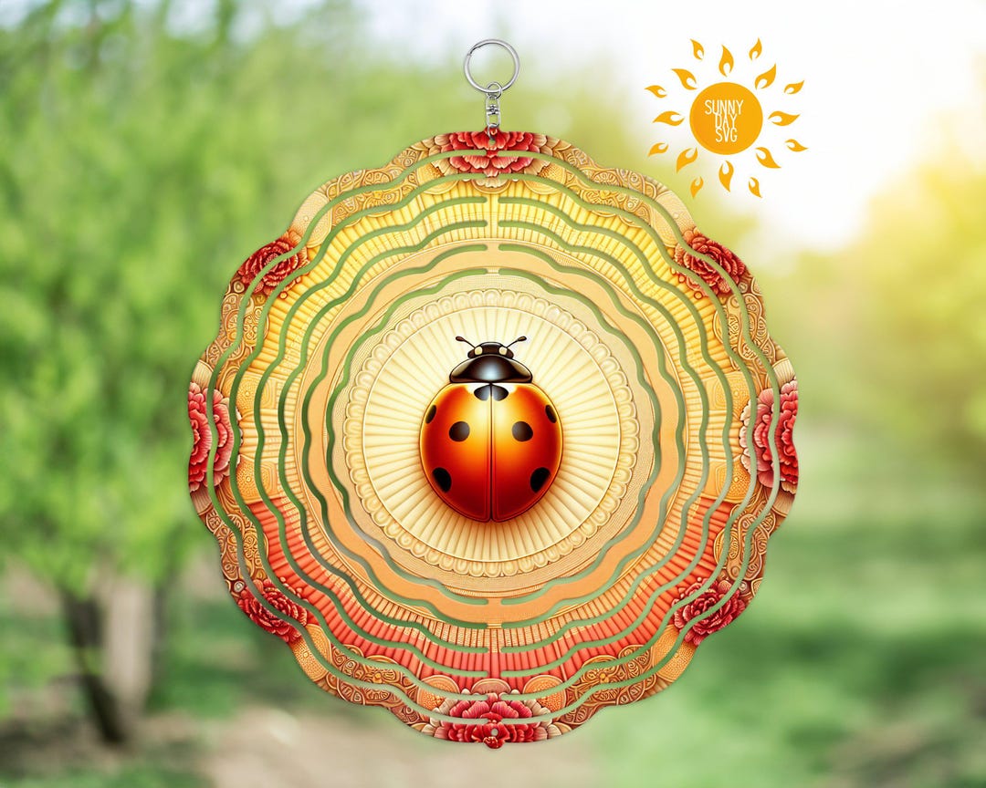 Ladybug Wind Spinner PNG, Colorful Floral Sublimation Designs, DIY ...