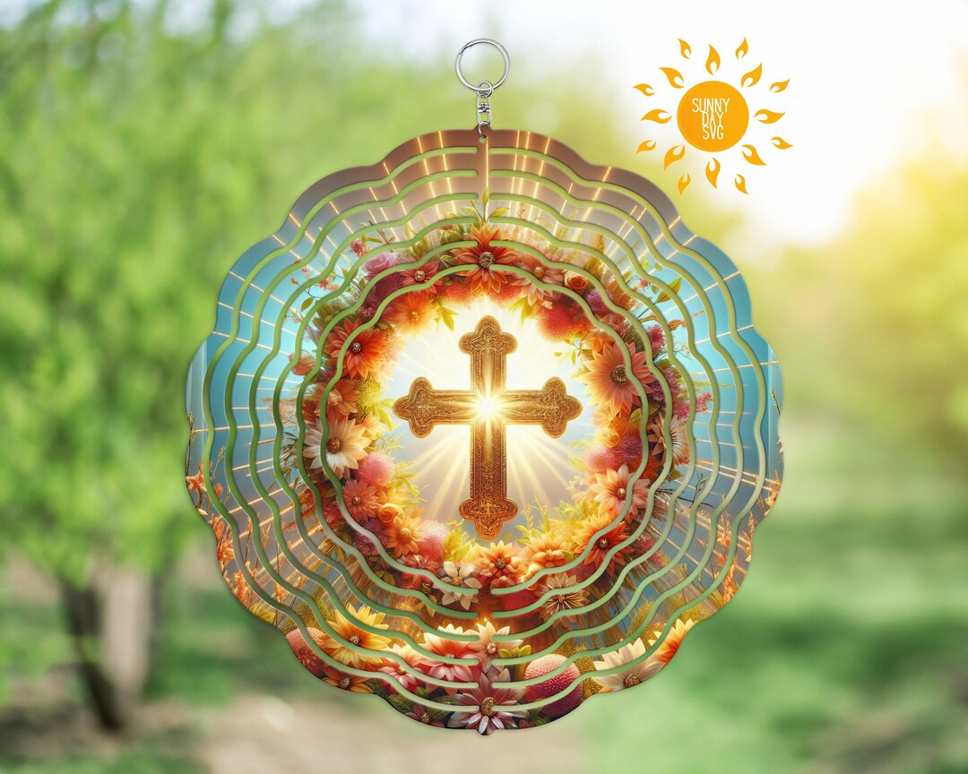 Jesus Cross Wind Spinner PNG, Religious Christian Sublimation Design ...
