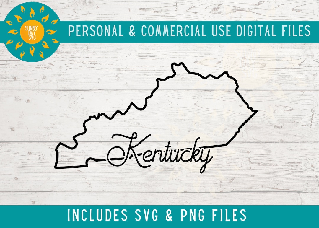 Minimalist Kentucky SVG, Kentucky Png, Kentucky Map Clipart, UK Fan Svg ...