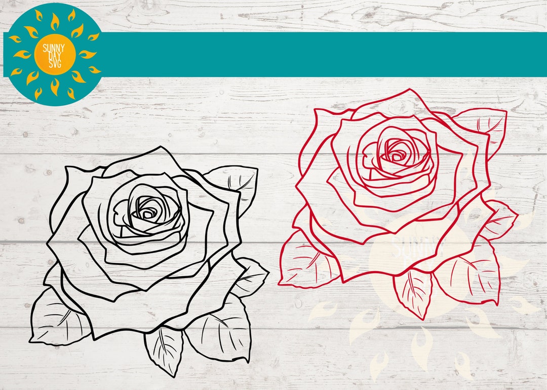 SIMPLE ROSE SVG, Rose Outline Svg, Blume Svg-Dateien für Cricut, rose ...