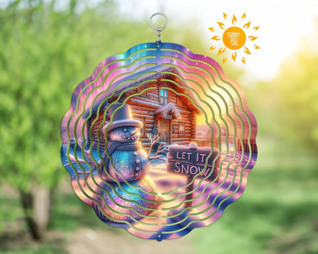 Winter Wind Spinner PNG, Let It Snow Snowman Colorful Sublimation ...