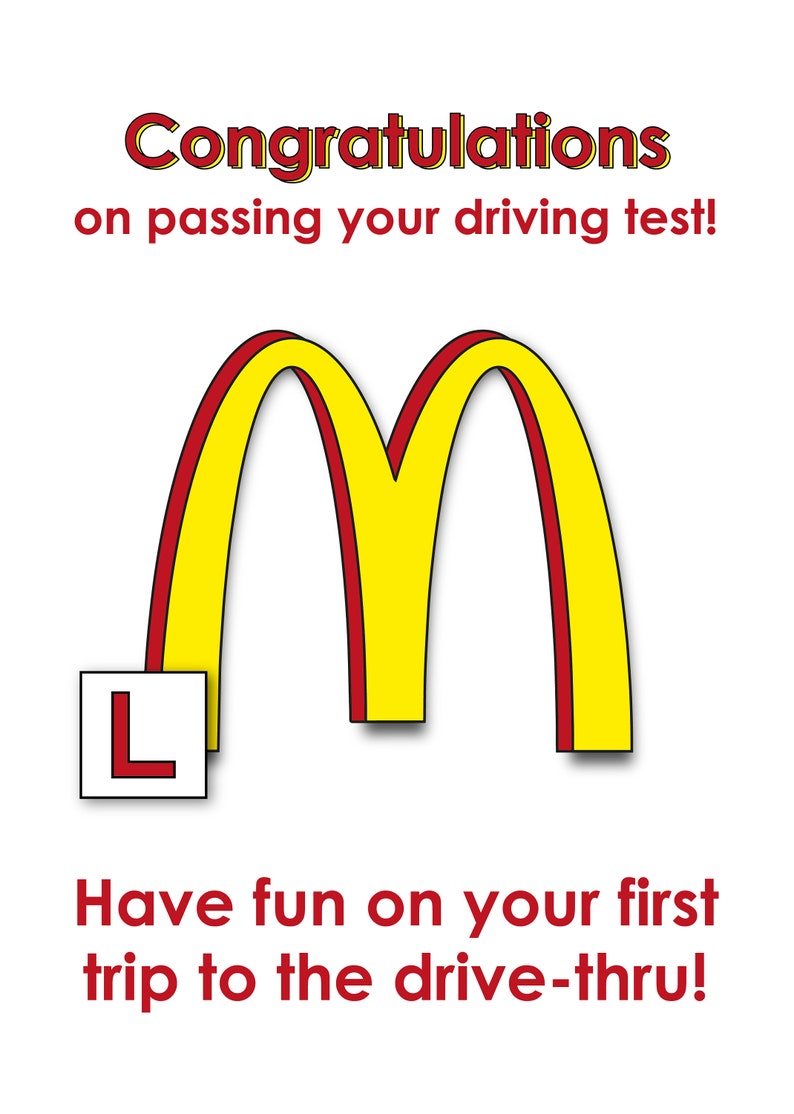New Driver Card Driving Test Congratulations on Passing Your Driving ...