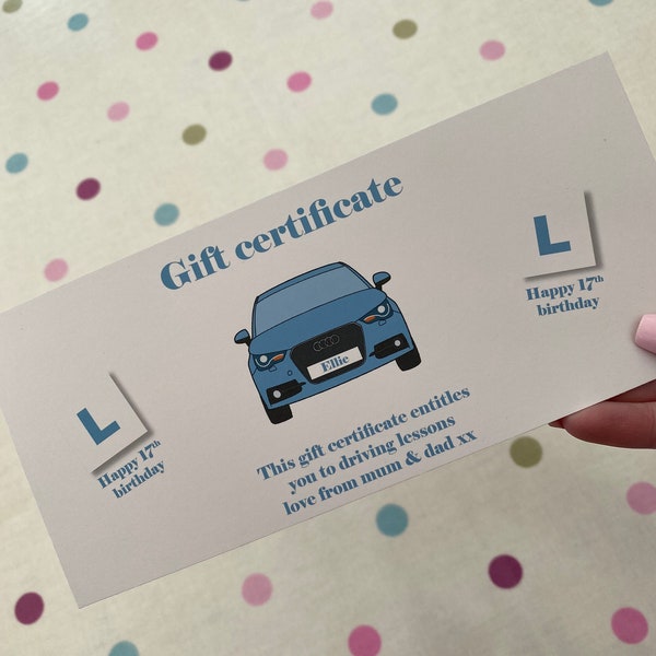 Driving Lesson Card for 16th Birthday - Etsy Australia