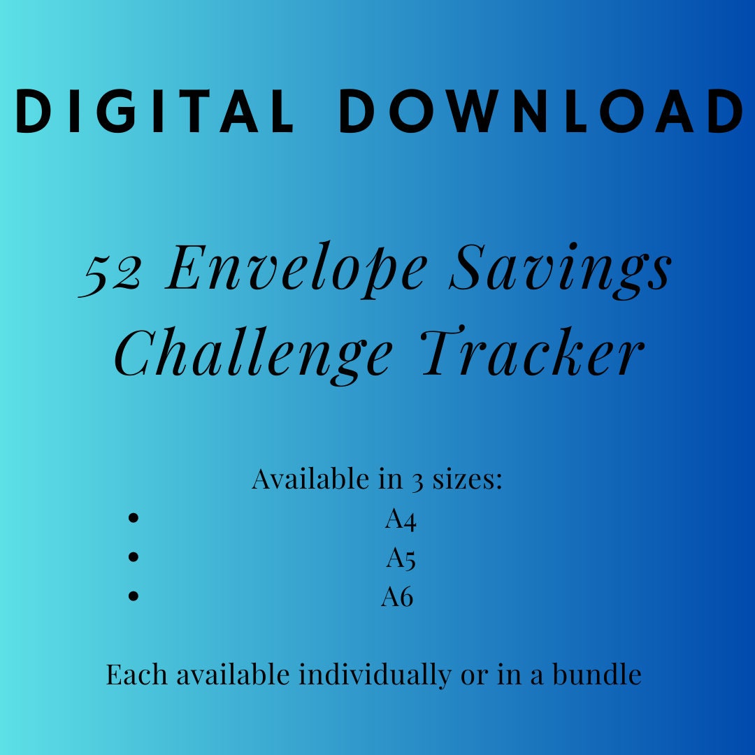 A4 52 Week Envelope Savings Challenge Digital Printable - Etsy