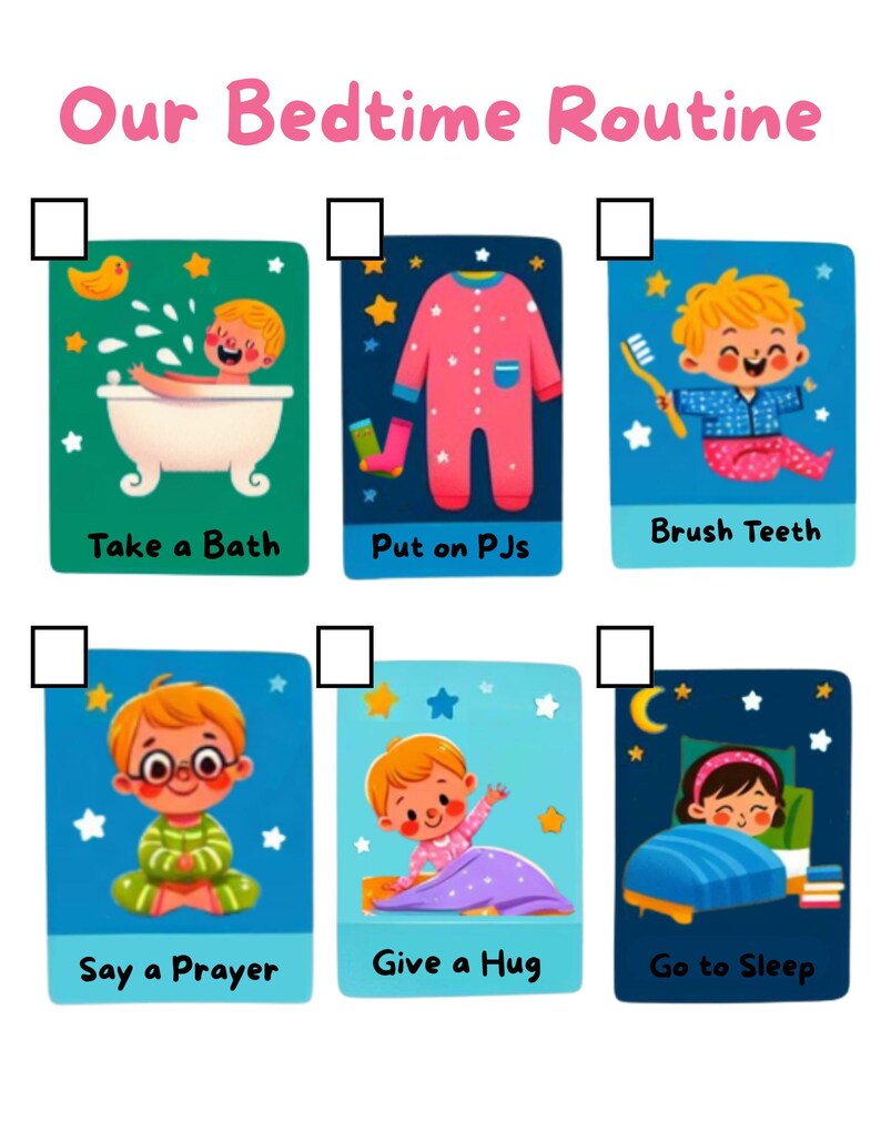 Printable Bedtime Routine Checklist for Toddlers & Kids | Editable ...