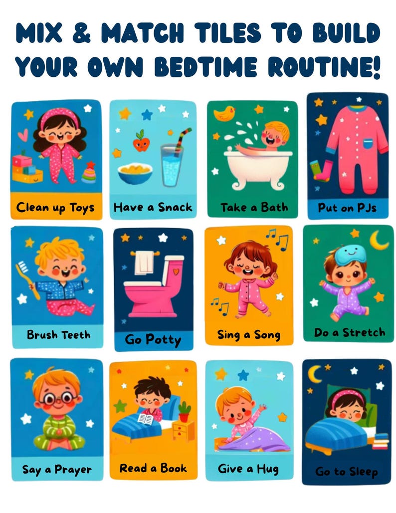 Printable Bedtime Routine Checklist for Toddlers & Kids | Editable ...