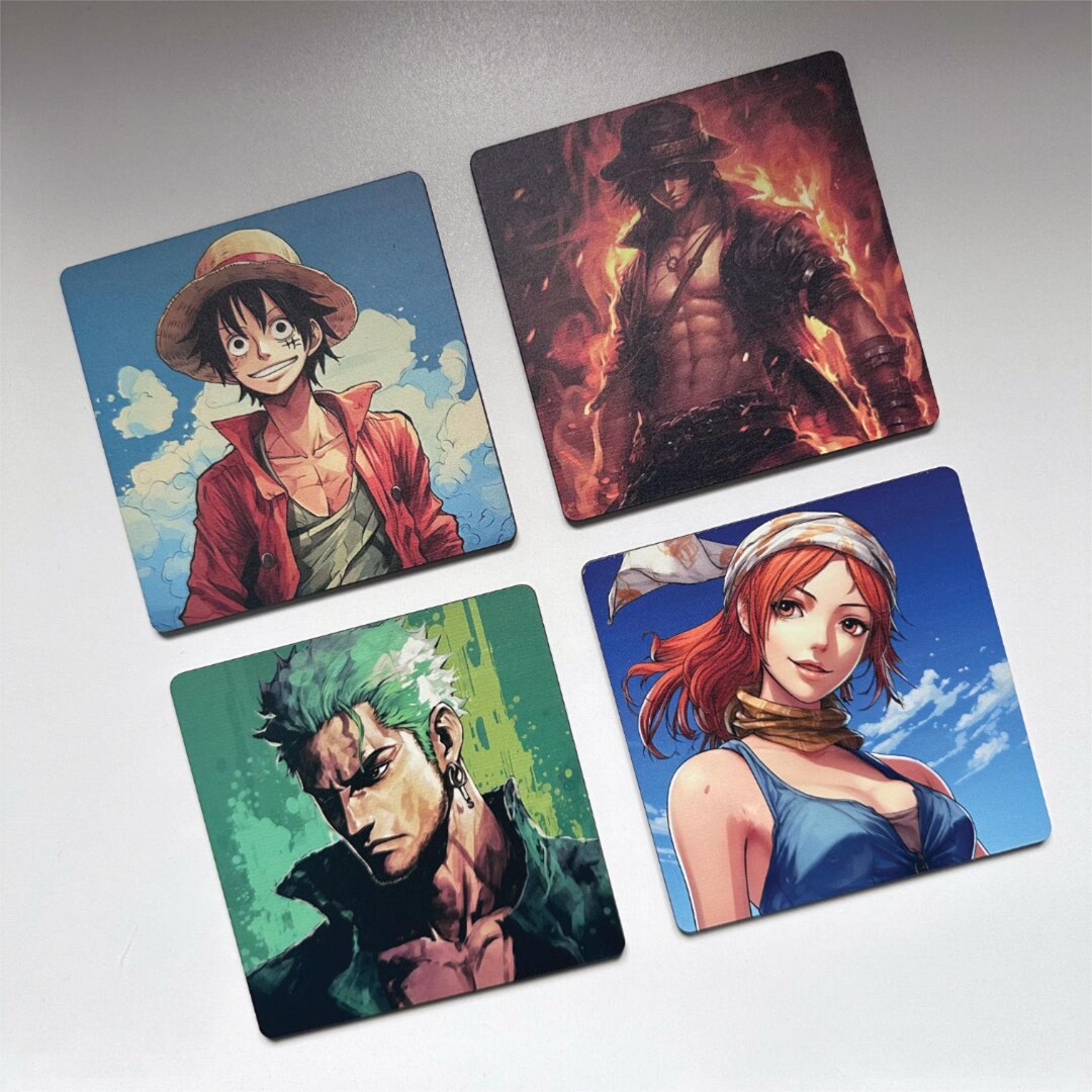 One Piece Wooden Coasters - Anime, Fantasy, Home Decor - Etsy