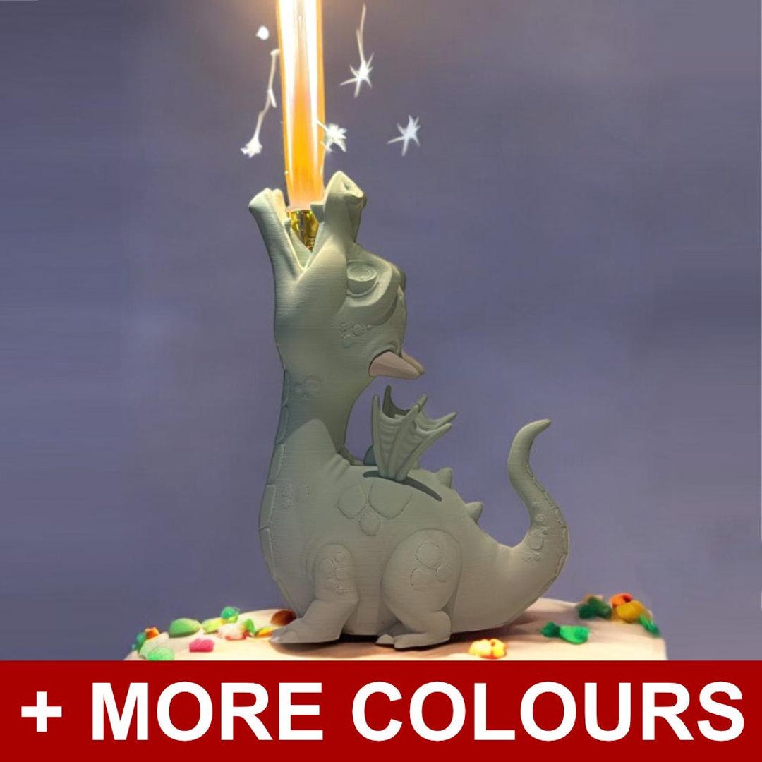 Dragon Sparkler Cake Topper – Fantasy Birthday Party Decoration ...