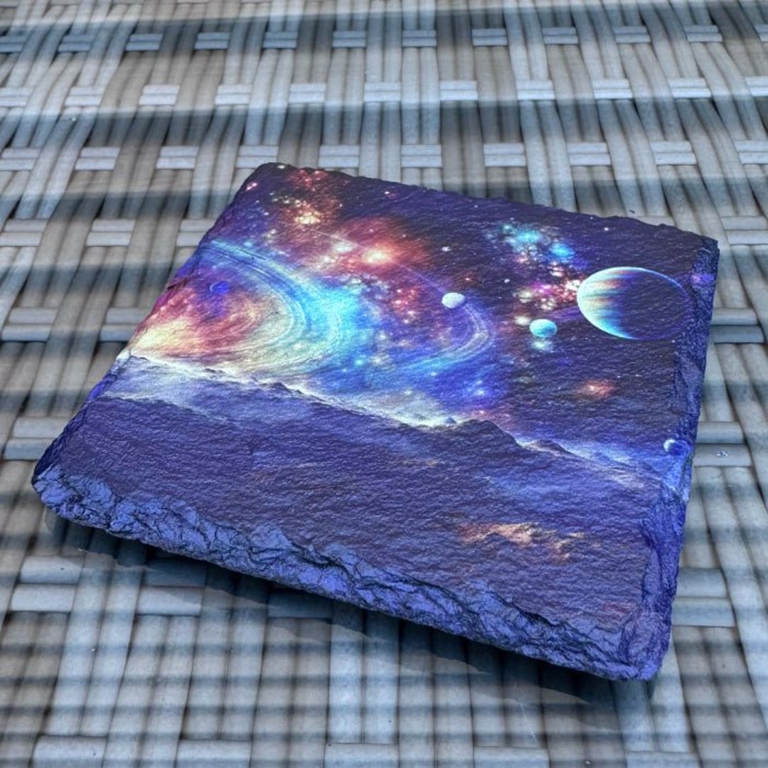 Galaxy Slate Coasters Planets and Galaxy - Etsy
