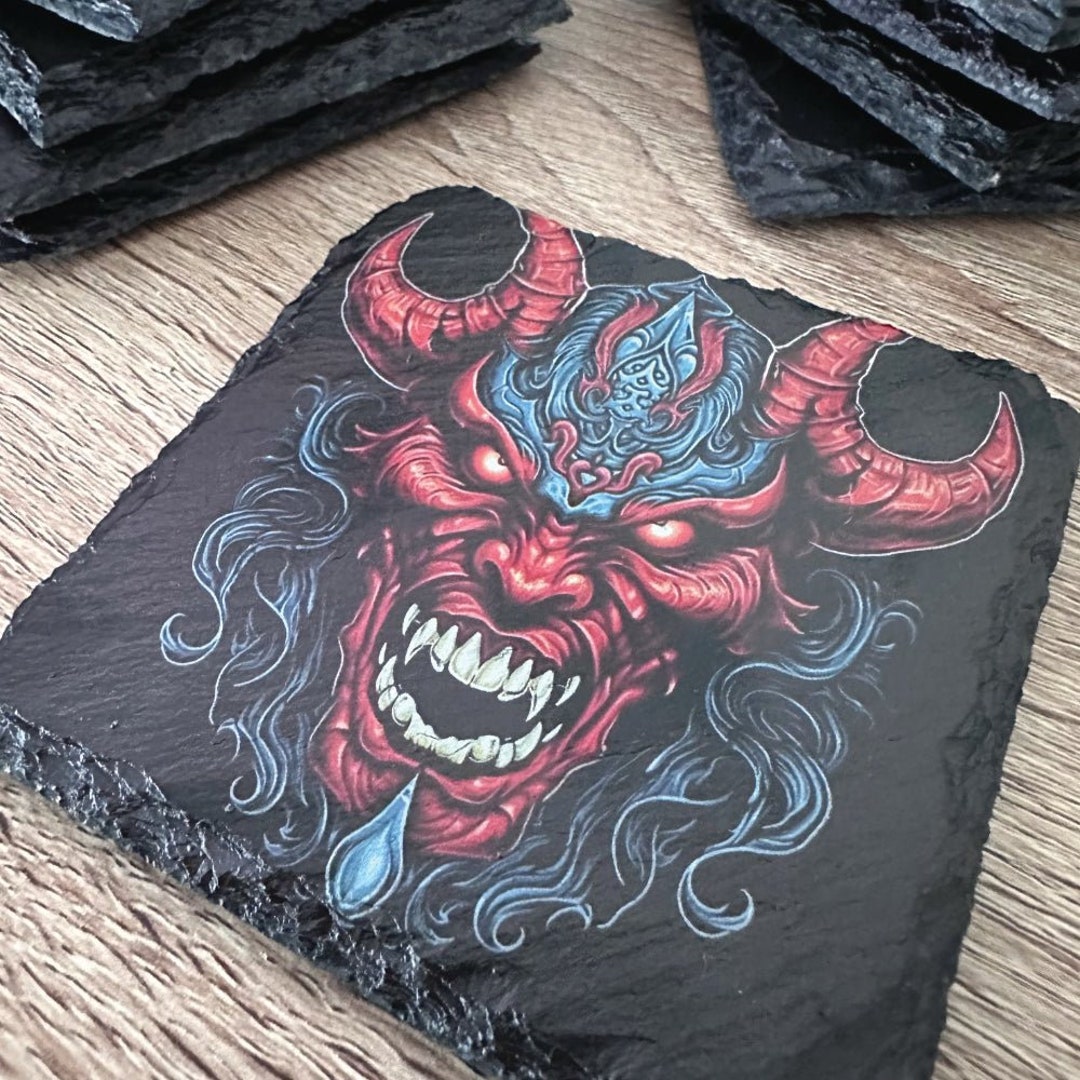 Gothic Tattoo Slate Coasters Satan - Etsy