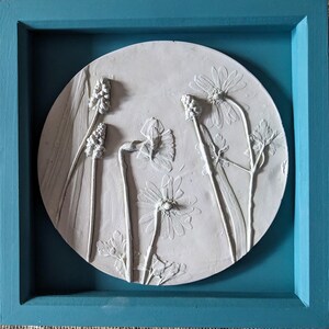 Botanical Bas Relief, Spring Bas Relief, Plaster Cast Hanging ...