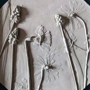 Botanical Bas Relief, Spring Bas Relief, Plaster Cast Hanging ...