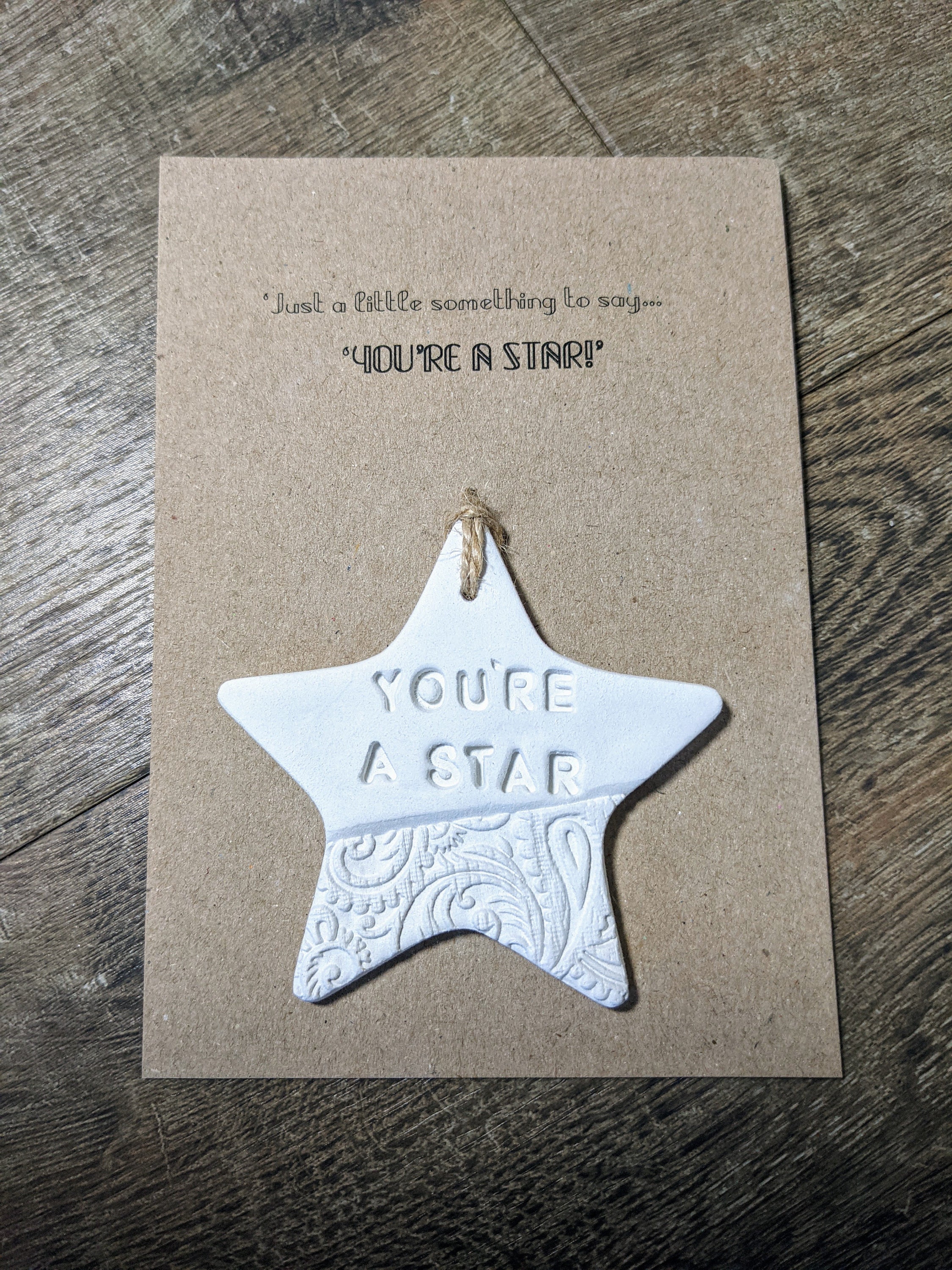 You're a Star Card Star Clay Hanging Keepsake Gift - Etsy