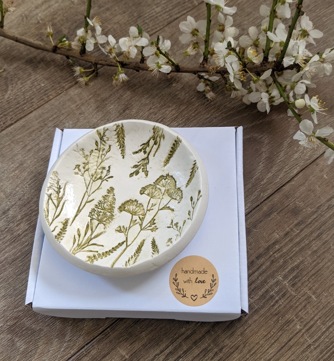 Handmade Wildflower Clay Trinket Dish, Rustic Jewelry Dish - Etsy