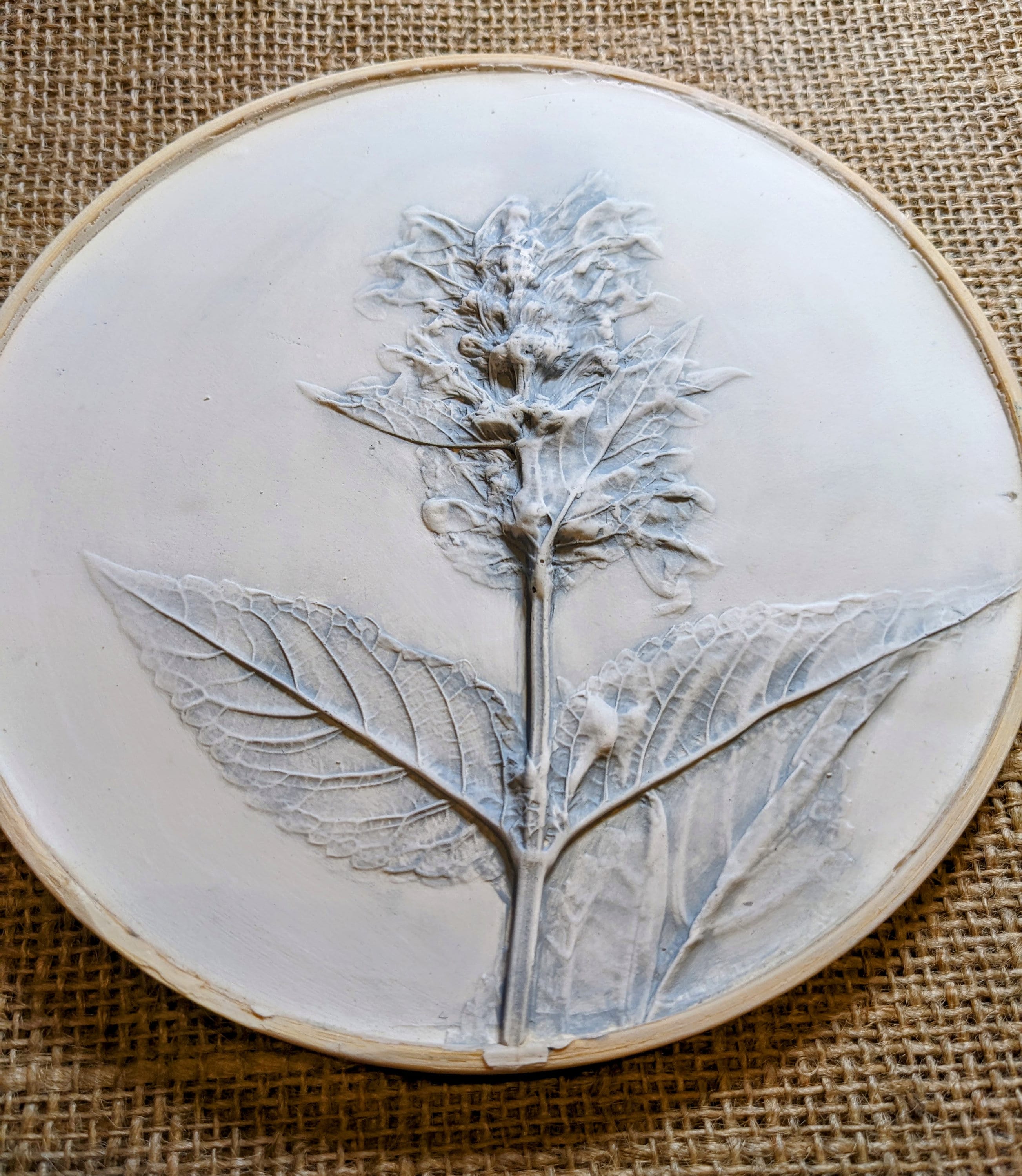 Botanical Plaster Cast, Bas Relief, Floral Hangings, Plaster Cast Tile ...