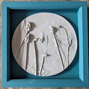 Botanical Bas Relief, Spring Bas Relief, Plaster Cast Hanging ...