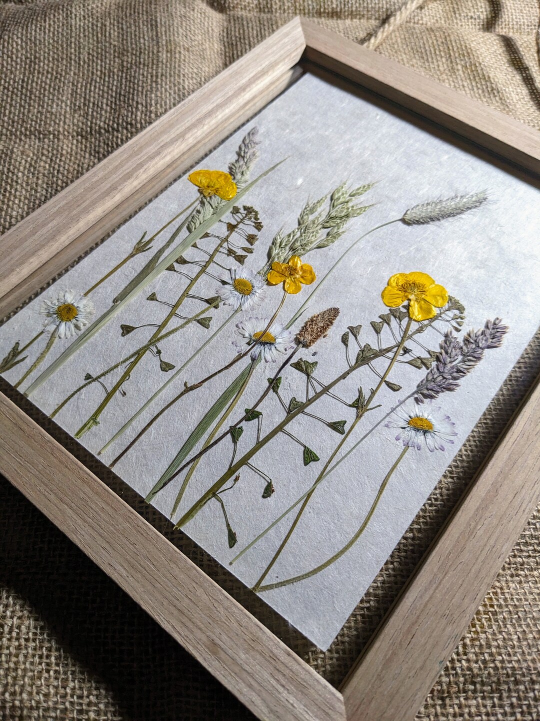 Meadow Flower Frame, Flower Frame, Hanging Herbarium, Pressed Flower ...