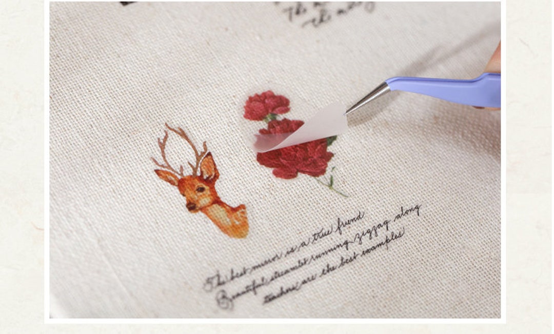 2 Sheets Rub-on Stickers Pack // Flower & Leaves Patterns Rub-on ...