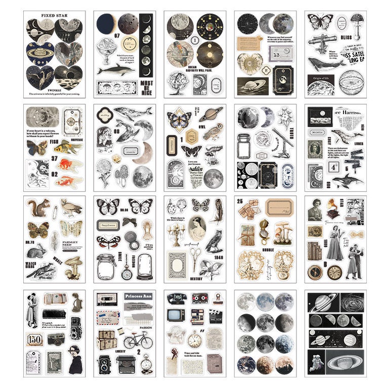 Booklet! 20 PET Plastic Sticker Sheets // Kiss-cut Sticker Sheets ...
