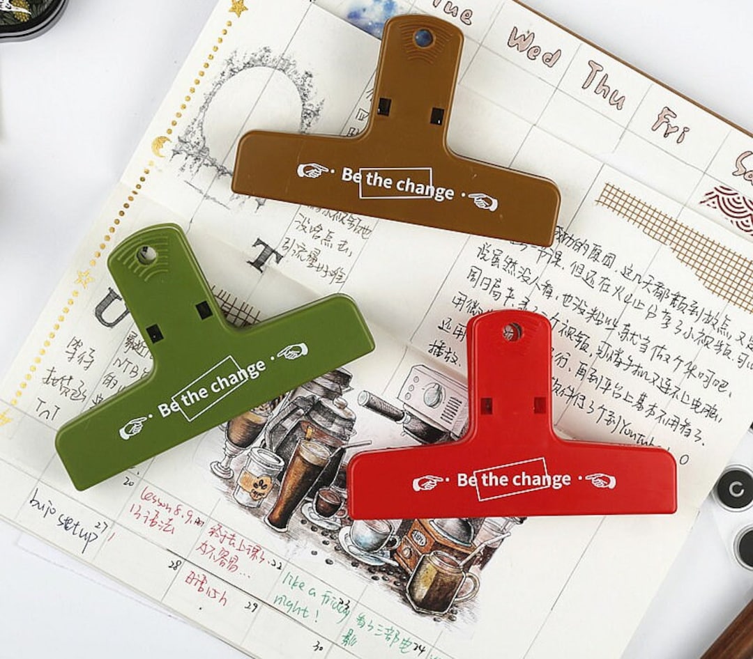 Magnet Journal Clips Be the Change! // Size 10cm * 6.5cm Big Plastic ...