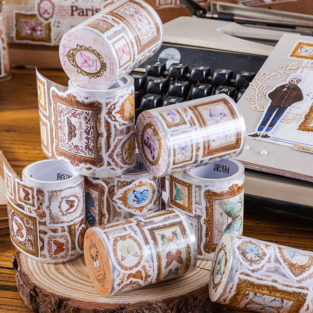 Sticker Roll Butterfly Theme 5.5cm 2 Meters Paper Sticker Roll Kiss-cut ...