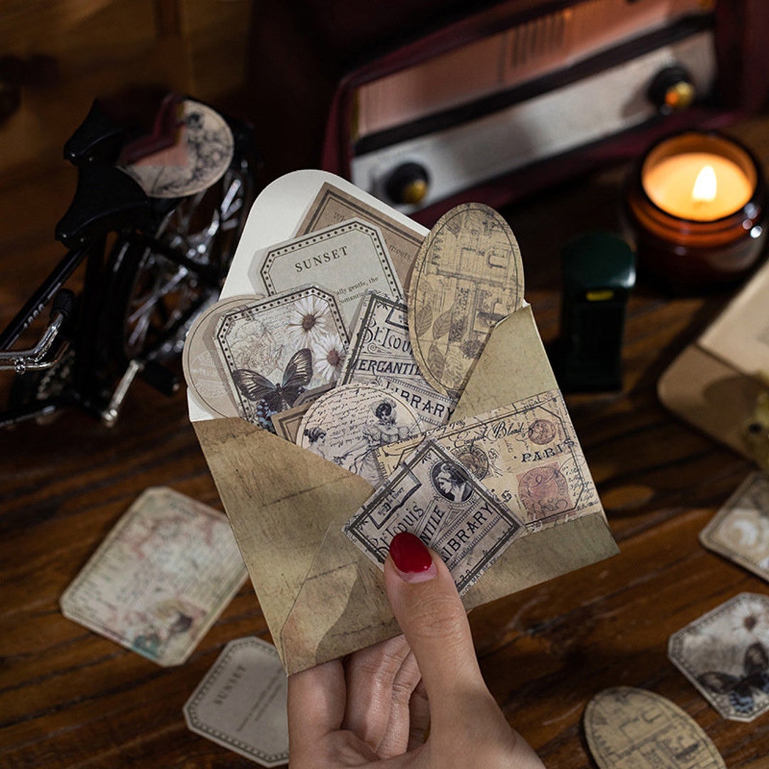 40 Pcs Writing Paper Stickers Die-cut // 20 Different Designs * 2 Pcs ...