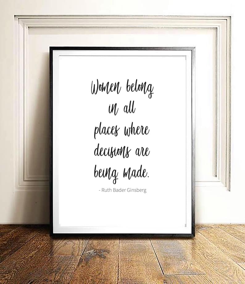Women Belong Quote - Ruth Bader Ginsberg Cursive - Etsy
