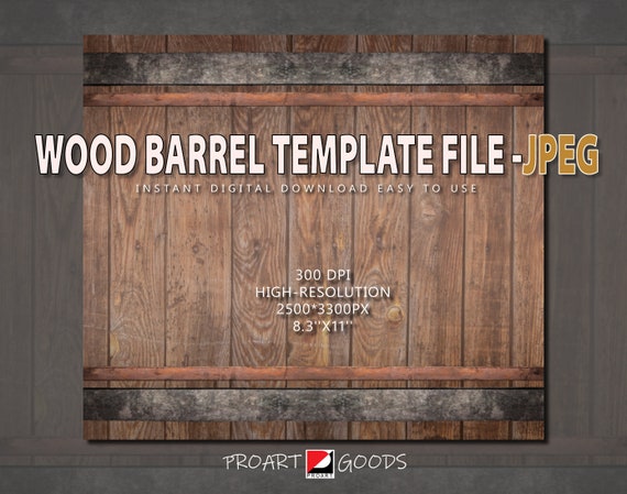 Wood Barrel template File JPEG Sublimation Waterslide - Etsy