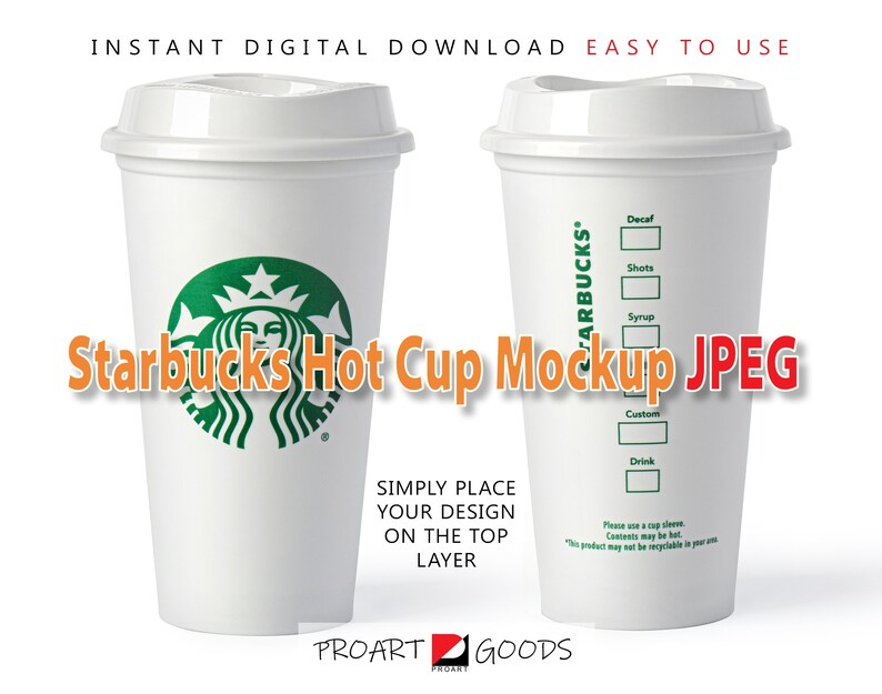 Starbucks Hot Cup Mockup. Coffee Cup Mockup, White Cup Mockup, Stock ...