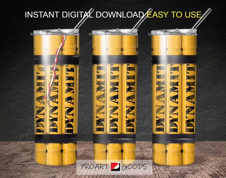 20oz Skinny Tumbler Dynamite Template Straight Tapered Tumbler - Etsy