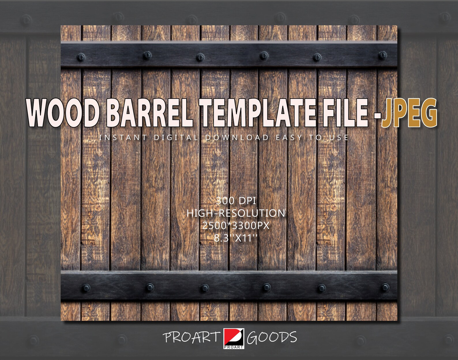 Wood Barrel ,template File , JPEG , Sublimation, Waterslide , Digital ...