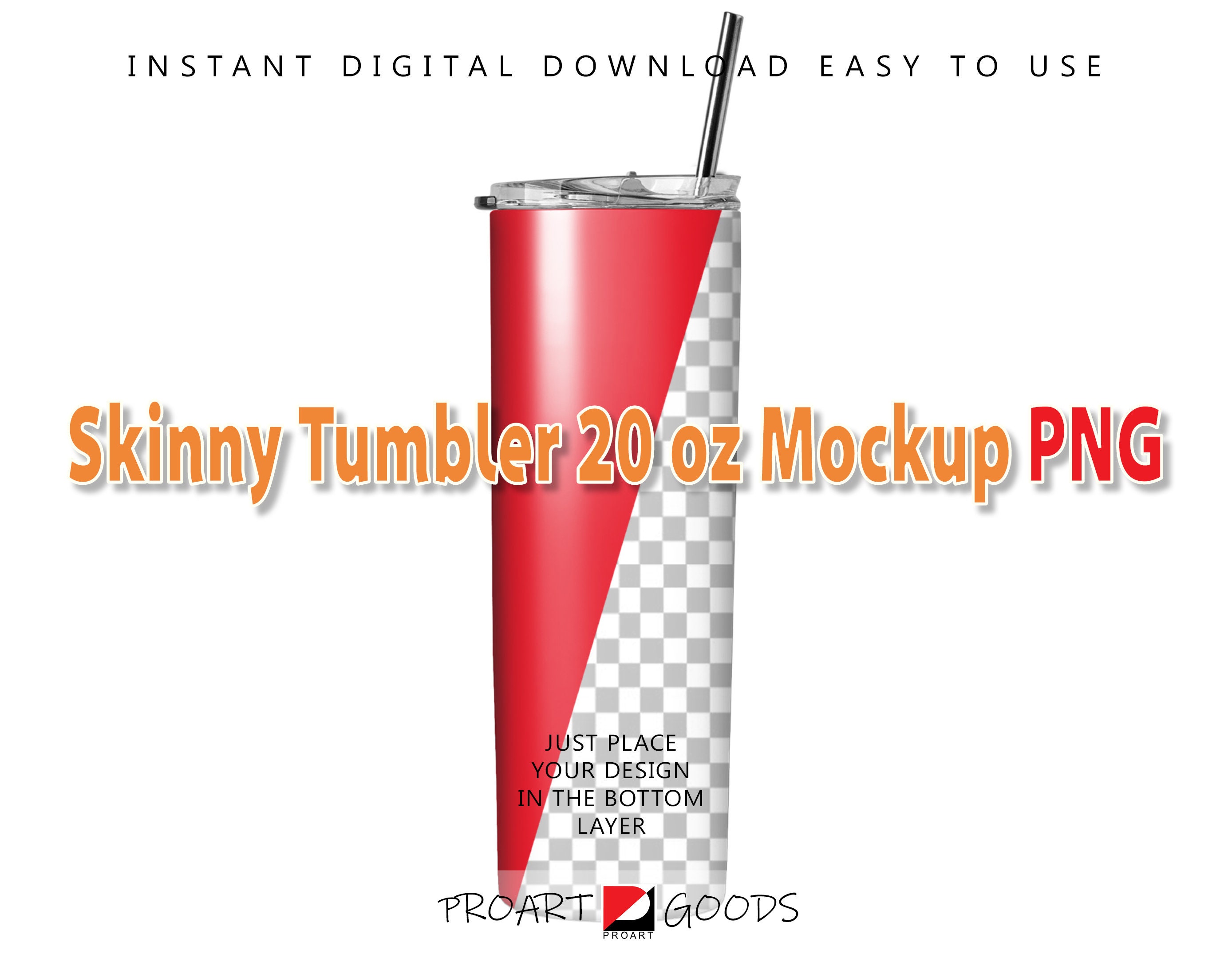 20oz Skinny Tumbler Overlay Template for Sublimation Tumbler - Etsy