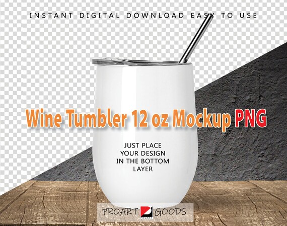 12oz Wine Tumbler Background Overlay Template for Sublimation - Etsy