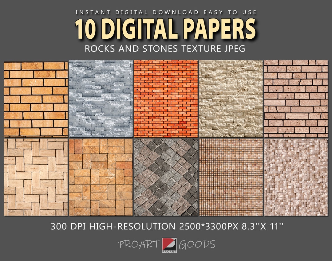 Rustic Stone Digital Paper, Stone Backdrop, Printable Stone Background ...