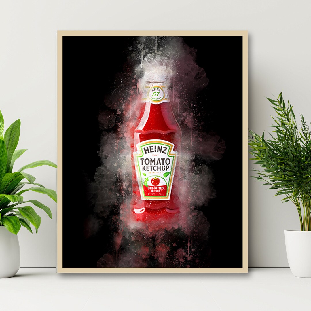 Ketchup Art Print, Kitchen Decor , Home Décor, Food, Condiment Print ...