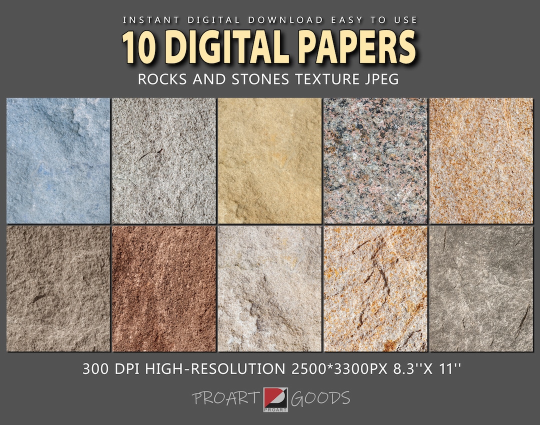 Rustic Stone Digital Paper, Stone Backdrop, Printable Stone Background ...