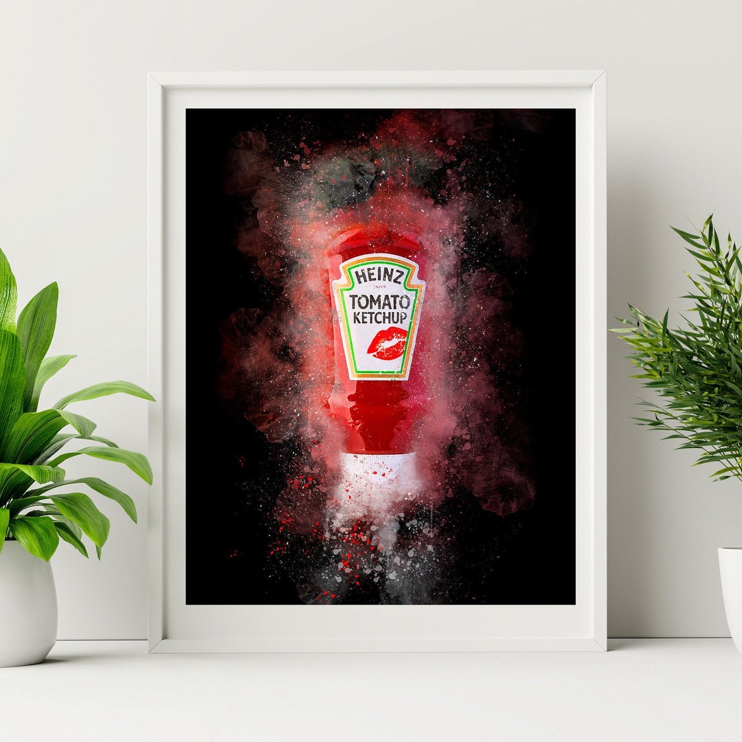 Ketchup Art Print, Kitchen Decor, Home Décor, Food,condiment Print ...