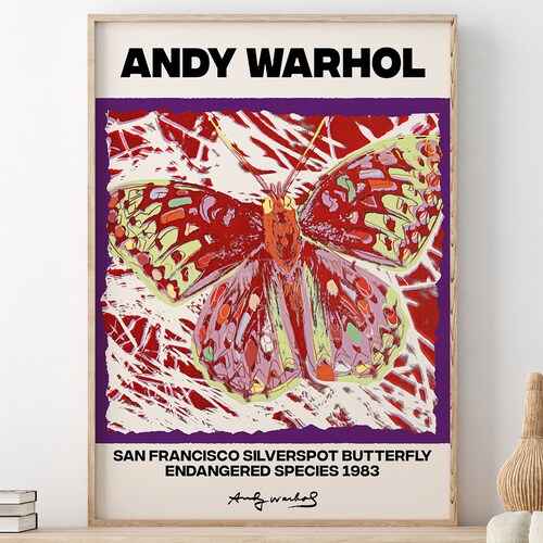 Andy Warhol Butterfly Warhol Art Print Andy Warhol Poster - Etsy