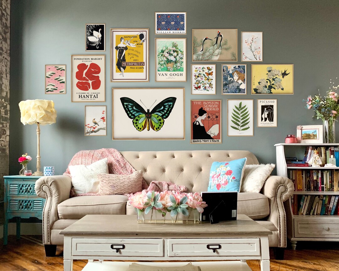 Eclectic Gallery Wall Set of 16 Prints, Gallery Wall Prints Bundle ...