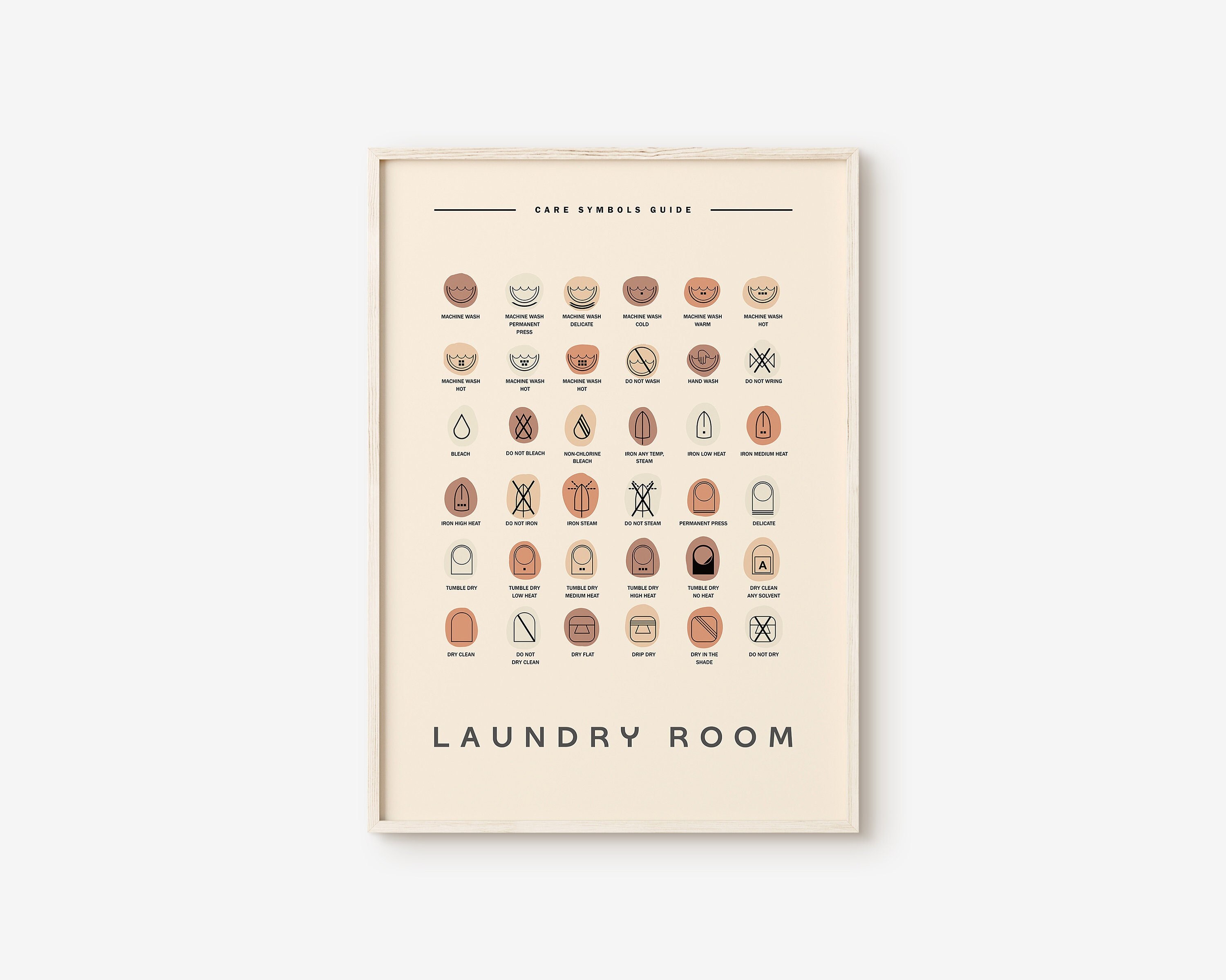 Laundry Symbols Sign Laundry Guide Poster Digital Download - Etsy